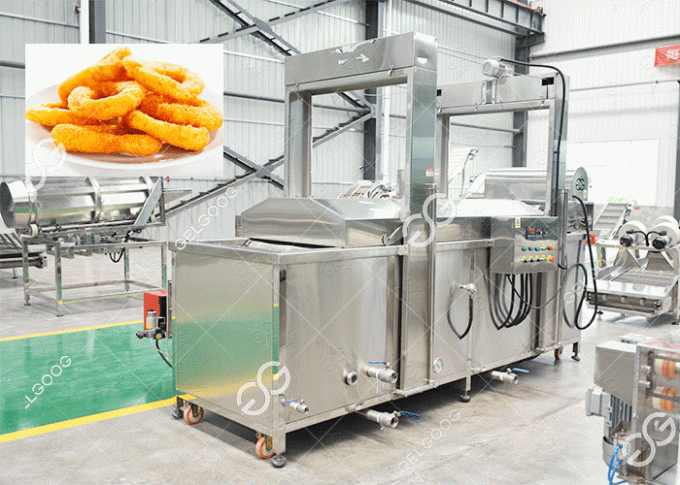 Gas Heating Onion Ring Automatic Fryer Machine Continuous Onion Fryer ...