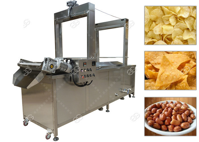 Automated Snacks Frying Machine , Continuous Corn Chips Conveyor Fryer ...